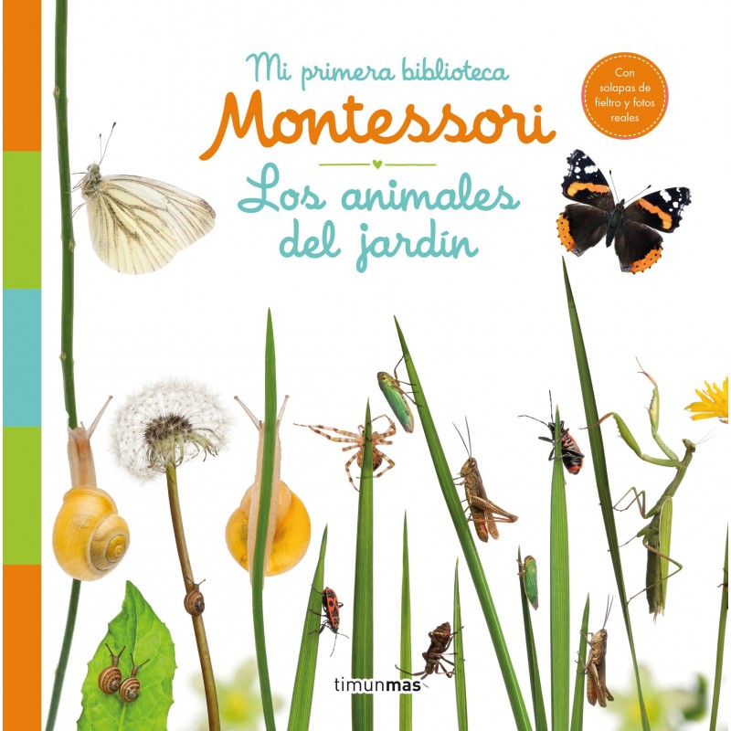 LOS ANIMALES DEL JARDÍN, MI PRIMERA BIBLIOTECA MONTESSORI | Juguete...