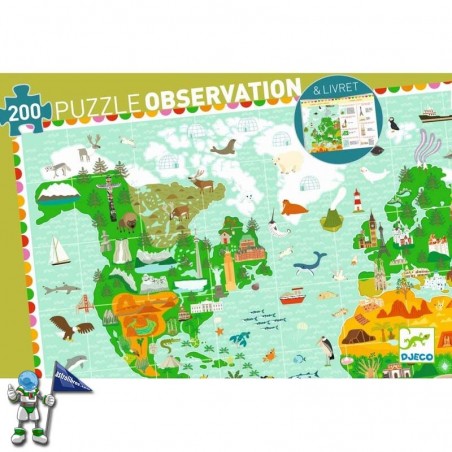 PUZZLE OBSERVACIÓN DJECO 200 PIEZAS, LOS MONUMENTOS DEL MUNDO | Puz...