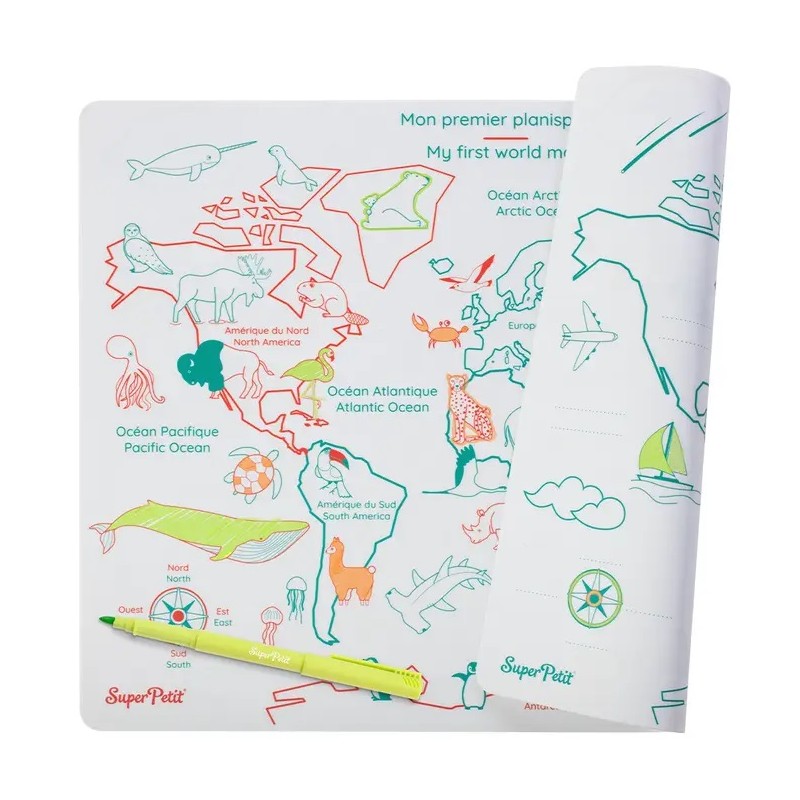 Comprar PIZARRA DE SILICONA REVERSIBLE PLAY MAT MI PRIMER PLANISFER...