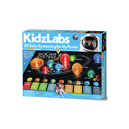 SISTEMA SOLAR POSTER 3D KIDZ LABS, MANUALIDADES 4M | ASTRONOMÍA