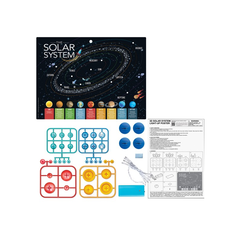 SISTEMA SOLAR POSTER 3D KIDZ LABS, MANUALIDADES 4M | ASTRONOMÍA
